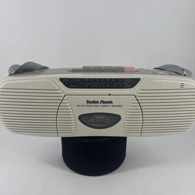 RADIO SHACK SCR-50 AM/FM Radio Cassette Tape Tested VTG 1990s Boombox w ...