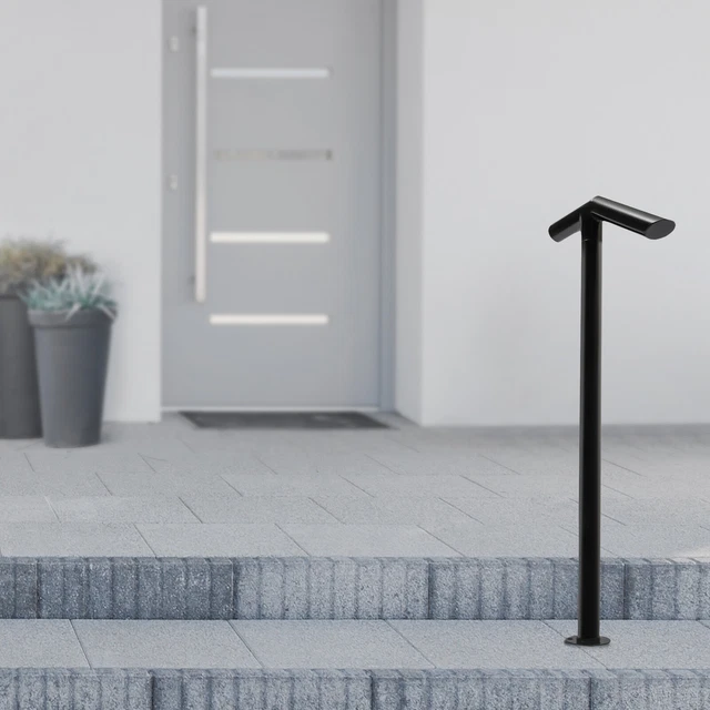 FOR 1-2 STEPS Stair Rail Railing Iron Handrail Kit Outdoor Garden Porch ...