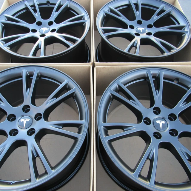 19& TESLA MODEL Y Gemini Oem Wheels Rims Satin Black 2020-2023 Factory ...
