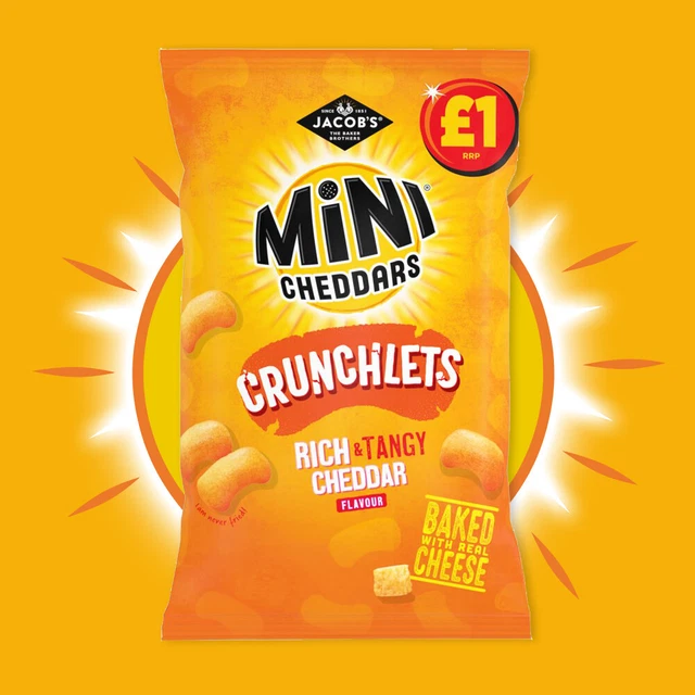 JACOB'S MINI CHEDDARS Crunchlets Tangy Cheddar 65g £1.00 - PicClick UK