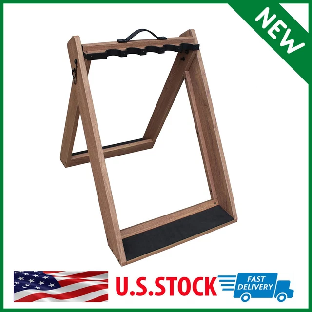 FOLDING RIFLE GUN Storage Rack Shotgun Stand Portable Free Standing 10 ...