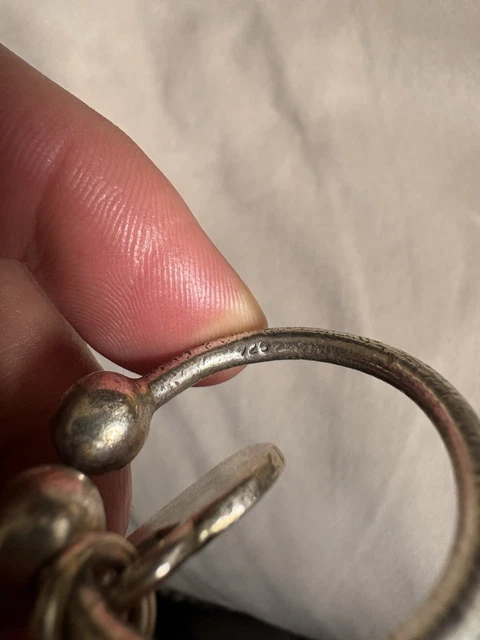 925 STERLING SILVER Screwball Horseshoe Keyring Key Chain with Heart ...
