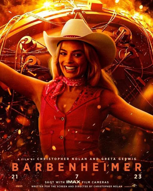 BARBENHEIMER - BARBIE & OPPENHEIMER - Affiche Film Poster Parodie ...