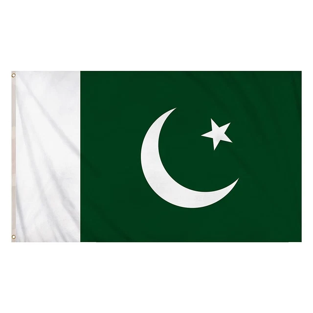 LARGE 5FT X 3Ft Pakistan Flag Colour Pakistani Country Banner Brass ...