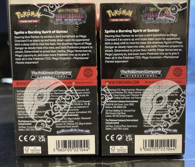 POKÉMON TCG PHANTASMAL Flames X2 Half Booster Boxes (X36 Packs) New And ...