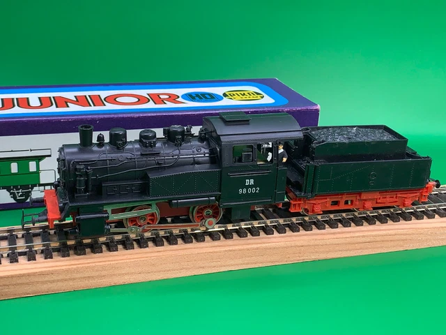 PIKO H0 DDR/GDR Piko Junior Dampflok BR 98 002 DR mit Lokführer DC NEU ...