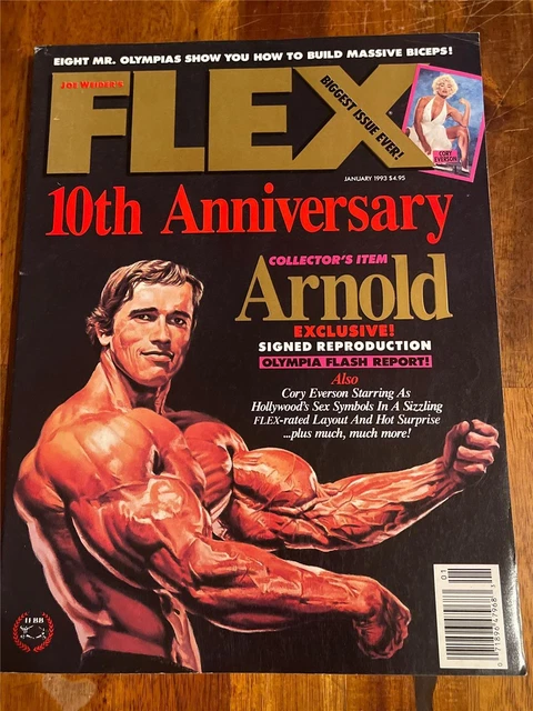 FLEX BODYBUILDING MUSCLE magazine ARNOLD SCHWARZENEGGER/Cory Everson 1 ...