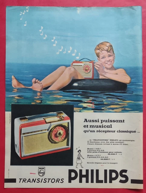 PUBLICITÉ DE PRESSE: Transistor PHILIPS Modèles L 3F 83 T et L 3F 73 T ...