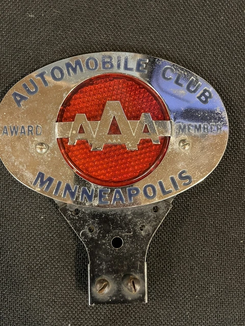 ORIGINAL AAA AUTOMOBILE Club Of Minneapolis Reflector License Plate ...