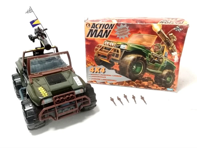VINTAGE ACTION MAN 4X4 Jeep Missile Launching Cannon Army Truck Hasbro ...
