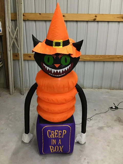 5FT GEMMY AIRBLOWN Inflatable Prototype Halloween Cat in a Box #220344 ...