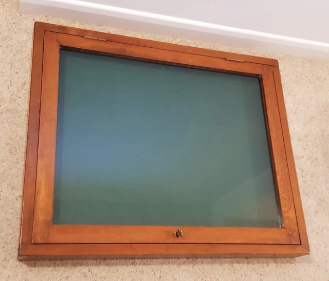 WOODEN GLAZED LOCKABLE Display Case £25.00 - PicClick UK