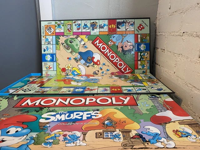 PARKER BROS MONOPOLY The Smurfs Collector's Edition Board Game Complete ...