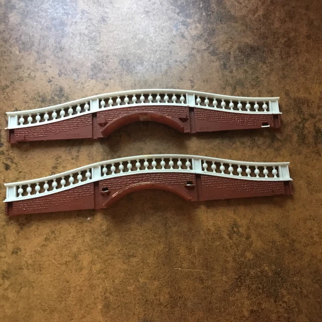 SCALEXTRIC CLASSIC TRACK - Hump back bridge C248 - Brick Coloured X 2 ...