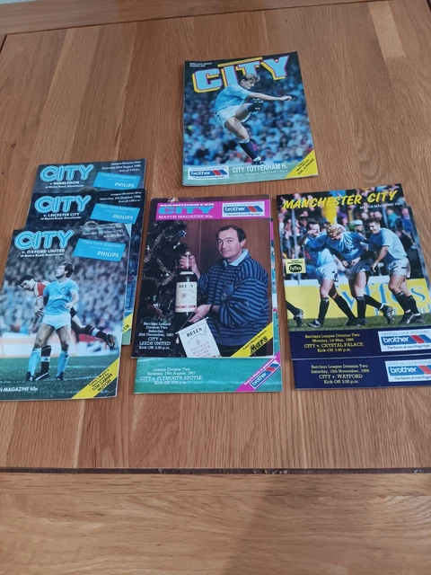 MANCHESTER CITY PROGRAMMES From 1980s 8 Games Div 1 And DIiv 2 £1.16 ...