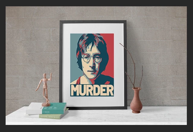 A4 JOHN LENNON MURDER MARK CHAPMAN ART RETRO POSTER music ART PRINT EUR ...