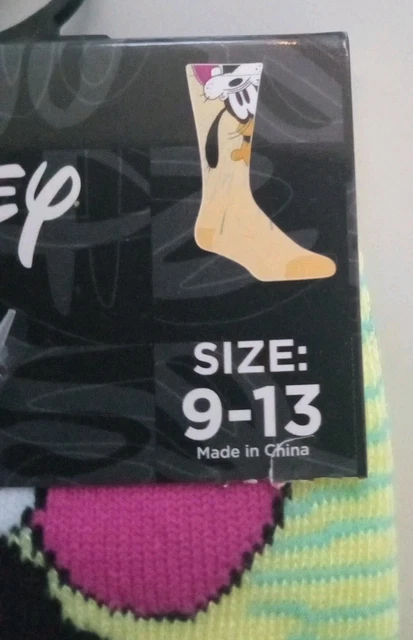 NEW DISNEY GOOFY Cartoon Dog Crew Socks- Sz 9-13 Yellow £5.54 - PicClick UK
