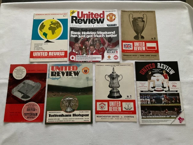 MANCHESTER UNITED SET Of Programmes X 7 Spurs Everton Gornik ...