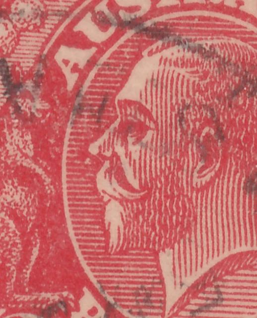 KGV: 2d RED DIE 1 PLATE VARIETY RETOUCHED ROMAN NOSE FINE USED AND RARE ...