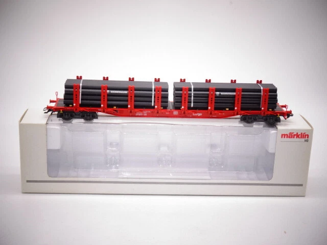 MÄRKLIN HO 47714 Rungenwagen mit ladung Mannesmann Rohre in OVP--50 ...