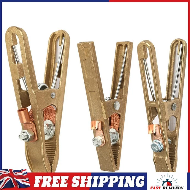 GROUND CLAMP WELDING Electrode Holder Earth Ground Cable Clip Crocodile ...