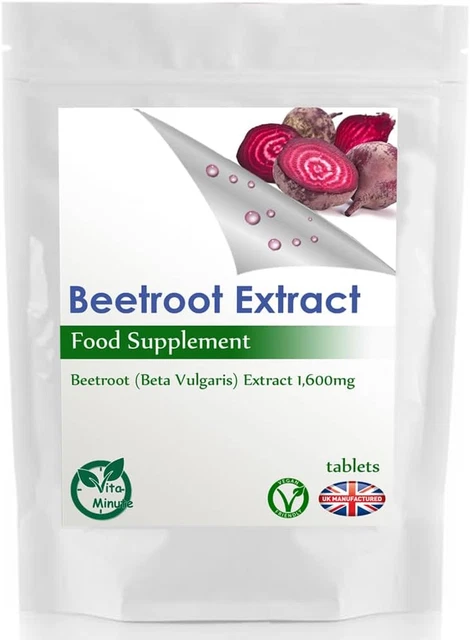 BEETROOT 1600MG EXTRACT - 30 Tablets (Vegan) Healthy Blood Pressure ...