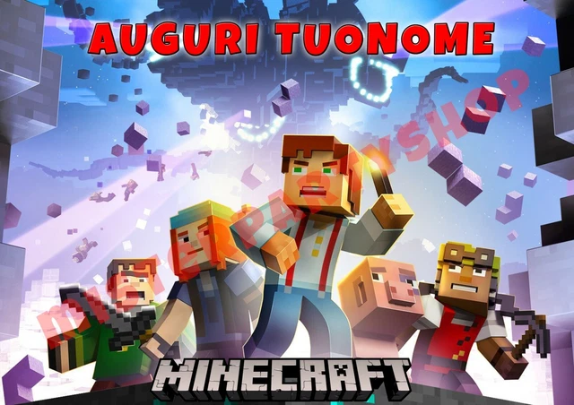 CIALDA - OSTIA per torte Minecraft rettangolare - personalizzabile ...