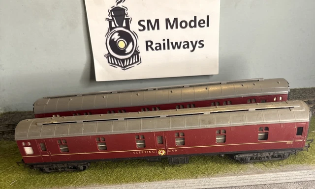 TRIANG OO GAUGE R461 MK1 Sleeping Car 2510 BR Maroon X2 £8.00 - PicClick UK