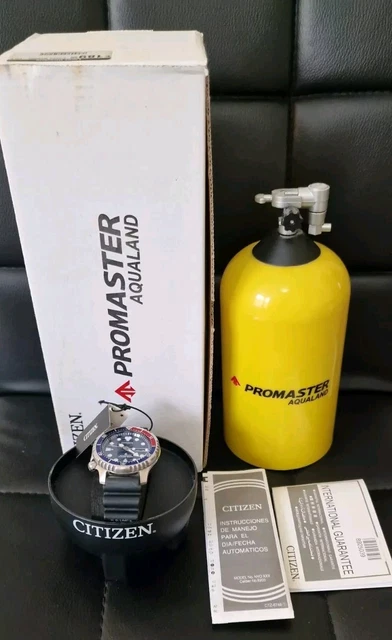 CITIZEN PROMASTER AQUALAND Divers Watch With Scuba Tank Case, Box And ...