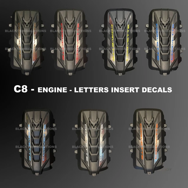 FITS 2020-2024 CHEVY Corvette C8 Letter Engine Cover Decals 2020 2021 ...