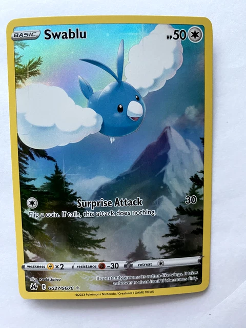 POKÉMON TCG SWABLU Crown Zenith: Galarian Gallery GG27/GG70 Holo Holo ...