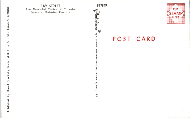 TORONTO ONTARIO BAY Street Financial Center 1950s Crown Trust Clock ...