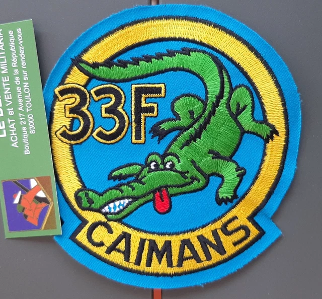 PATCH AÉRONAVALE FLOTTILLE 33 F CAIMANS ancien brodé sur toile ORIGINAL ...