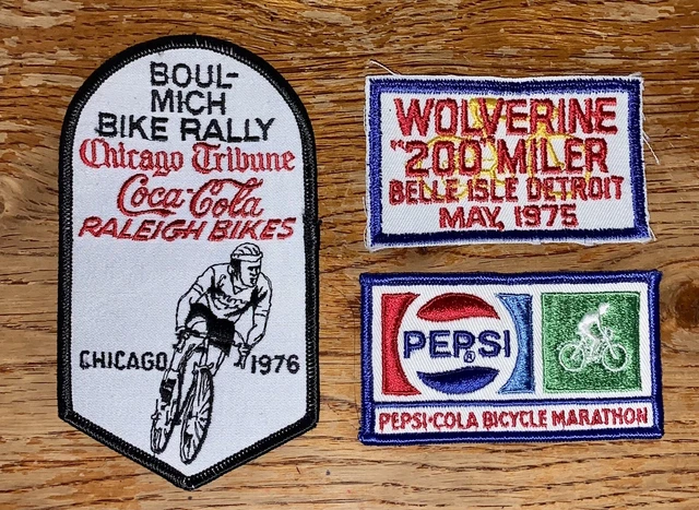 VINTAGE BIKE RALLY/MARATHON Patches Chicago 1976 & Wolverine "200 ...