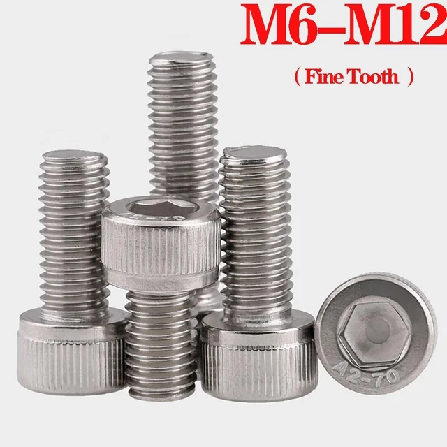 FINE THREAD A2 Stainless Steel Hex Socket Head Cap Screws Bolts M6 M8 ...