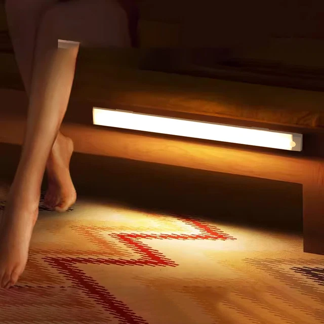 WIRELESS PIR MOTION Sensor Light Strip Cabinet Closet Lamp USB ...