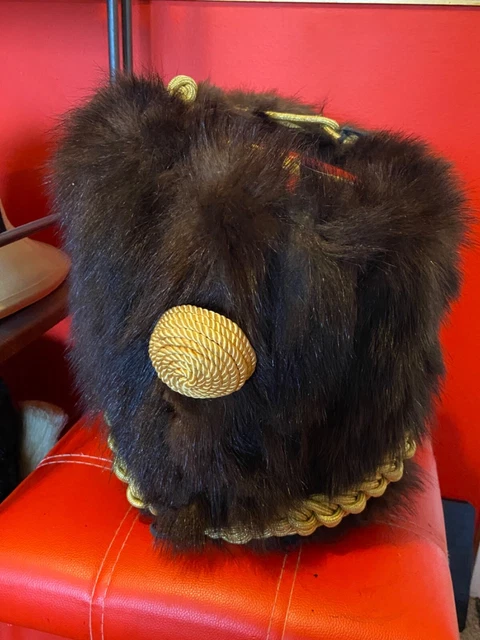 FRENCH SHAKO HAT Bearskin Hat For Infantry Of Guard OFFICER ARTIFICIAL ...