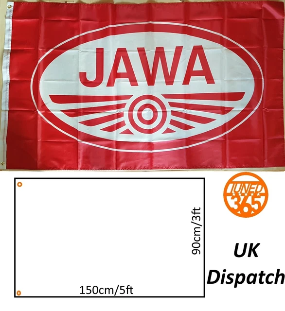 JAWA RED FLAG 3x5ft Garage Flag Banner 90x150cm Mancave Bike retro ...