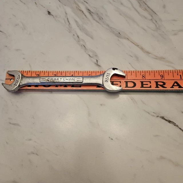 VINTAGE CRAFTSMAN USA 11/16 x 19/32 SAE Open End Wrench -VV- 44581 $11. ...