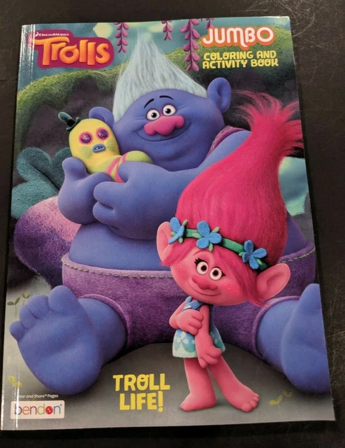 DREAMWORKS TROLLS JUMBO Coloring And Activity Book "Troll Life!" £2.40 ...