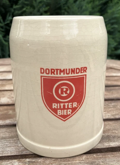 BIERKRUG 🍺 Dortmunder Ritter Bier Steingut hell 0,5 Liter Humpen ...