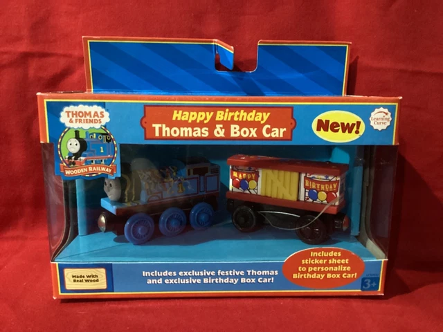 NEW THOMAS THE Tank Engine Wooden Thomas HAPPY BIRTHDAY Thomas and Box ...
