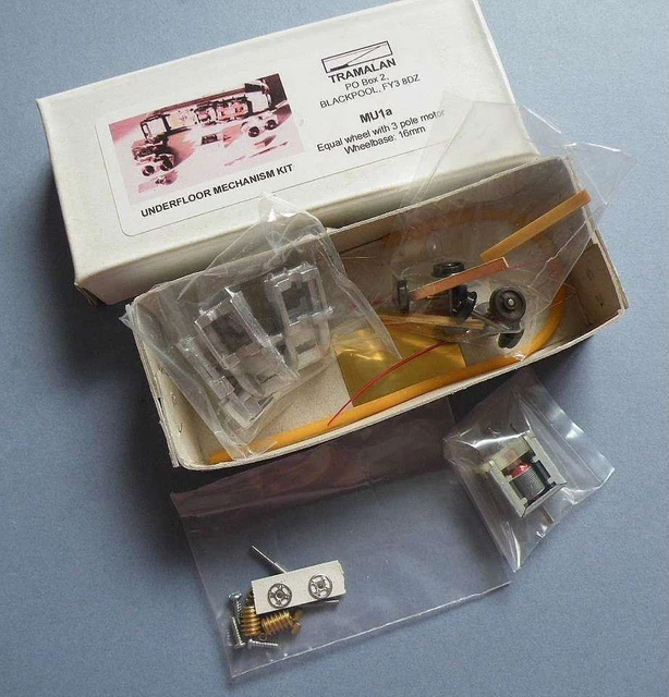 BOXED TRAMALAN 1:76 4mm Underfloor Mechanism KIT MU1a + 3-poliger Motor ...