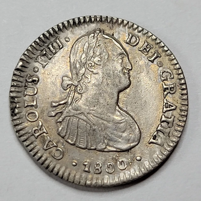 1800 MEXICO 1 Real Carolus IV Nice AU High Grade Spanish Colonial Coin ...