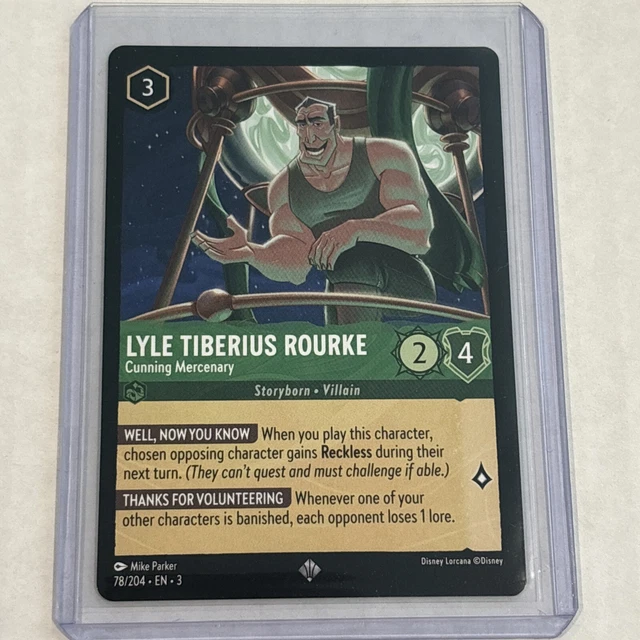 DISNEY LORCANA INTO the Inklands Lyle Tiberius Rourke 78/204 Super Rare ...