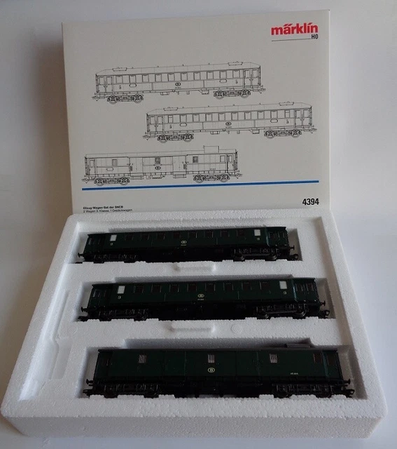 EILZUG-WAGEN-SET 4394 H0 Märklin 3 Wagen der SNCB OVP NEU EUR 95,00 ...