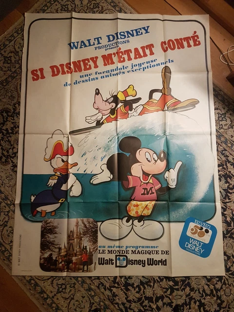 AFFICHE 1972 SI DISNEY M'ETAIT CONTE Walt Disney's 50th anniversary ...