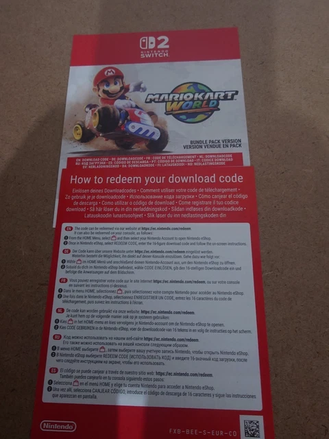 MARIO KART WORLD Nintendo Switch 2 Digital Game Code UK £1.16 - PicClick UK