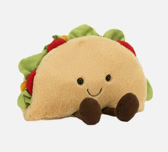 JELLYCAT AMUSEABLE TACO Plush Toy 15cm - Soft & Squishy Stuffed Food ...