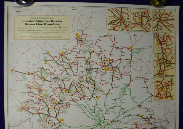 LONDON COUNTRY BUS Green Line Coach Route Map Poster May 1972 Reitz £70 ...